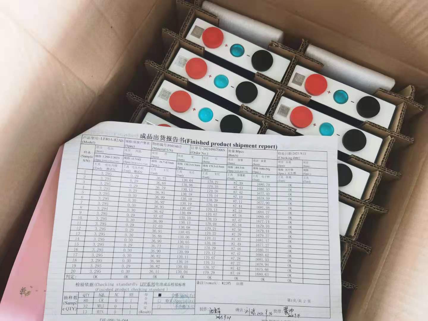 EVE LF80 LFP 3.2V 80Ah/82Ah LiFePO4 battery cell